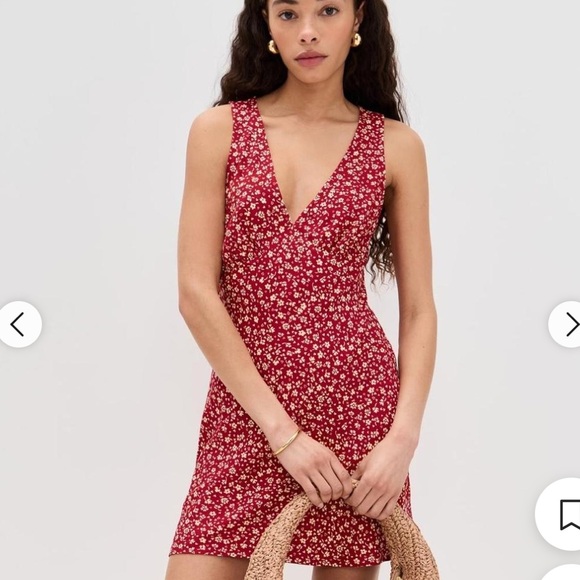 Reformation | Dresses | Reformation Red Sleeveless Floral Dress | Poshmark